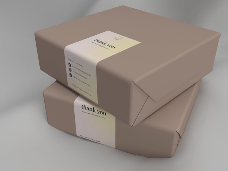 Editable Box Seal Sticker Aesthetic Editable Packaging Label Diy