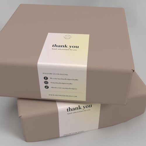Box Packaging Label DIY / Editable Box Seal Sticker / DIY - Etsy