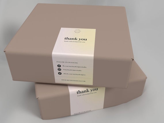 Editable Box Seal Sticker / Aesthetic Editable Packaging Label | Etsy
