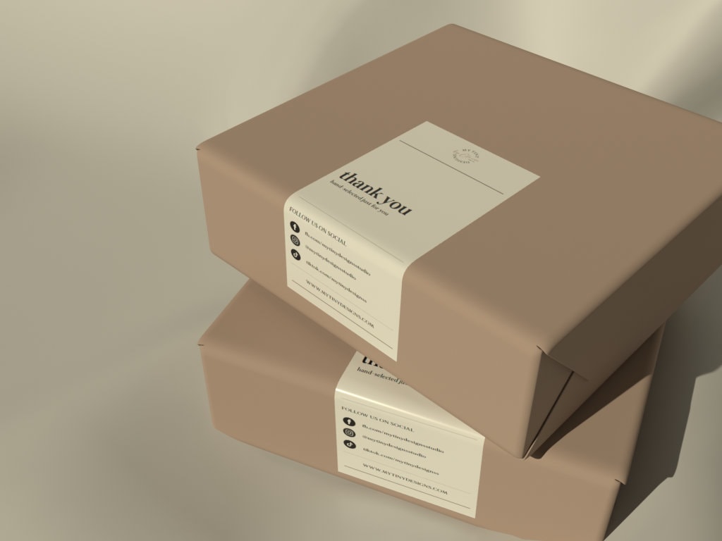 Editable Box Seal Sticker / Aesthetic Editable Packaging Label / DIY ...