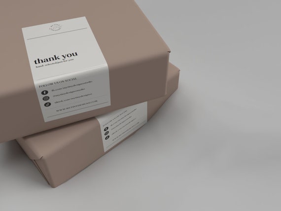 Editable Box Seal Sticker / Aesthetic Editable Packaging Label | Etsy
