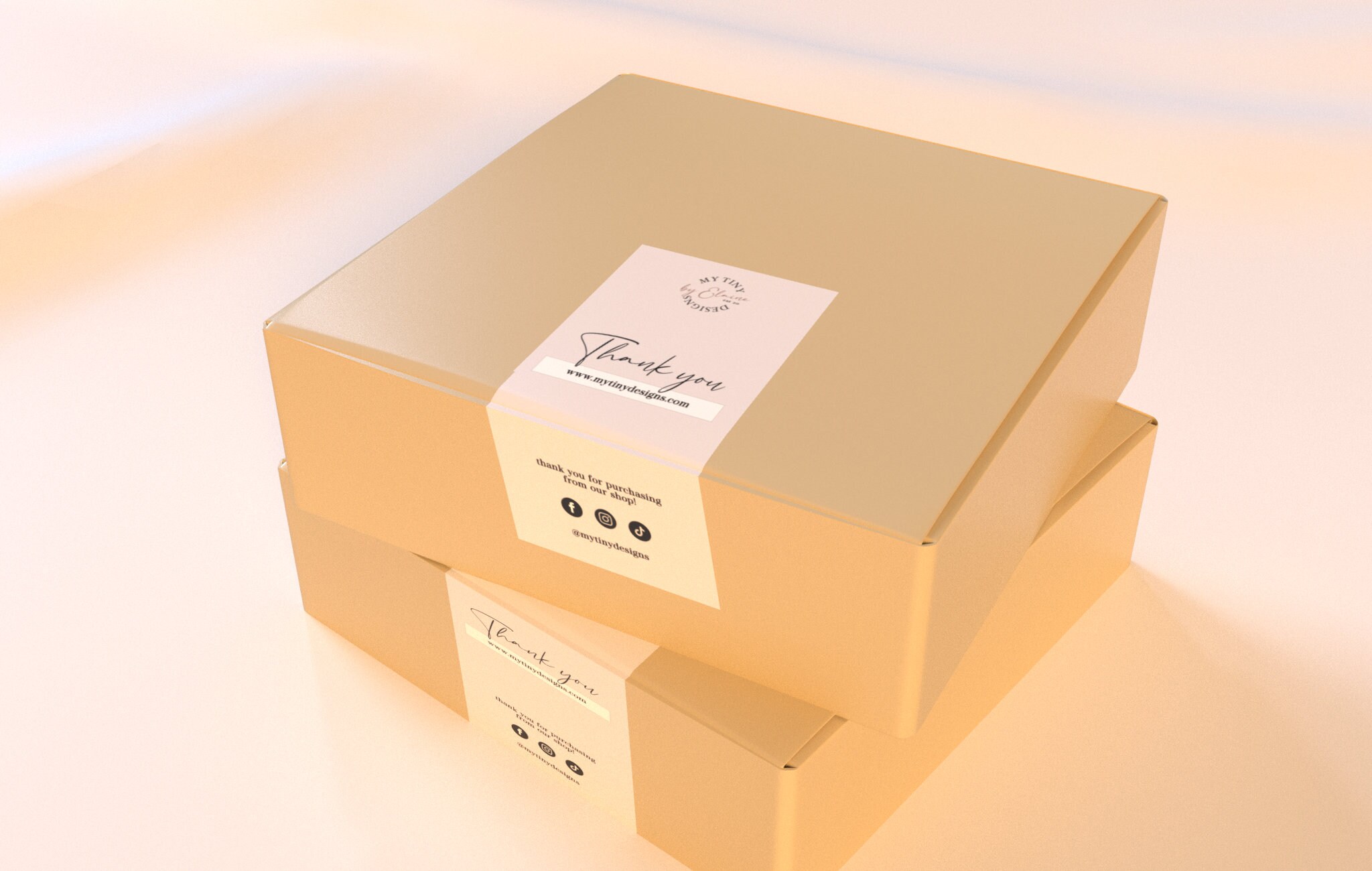 Packaging Box Label DIY / Editable Box Seal Sticker / DIY Packaging ...