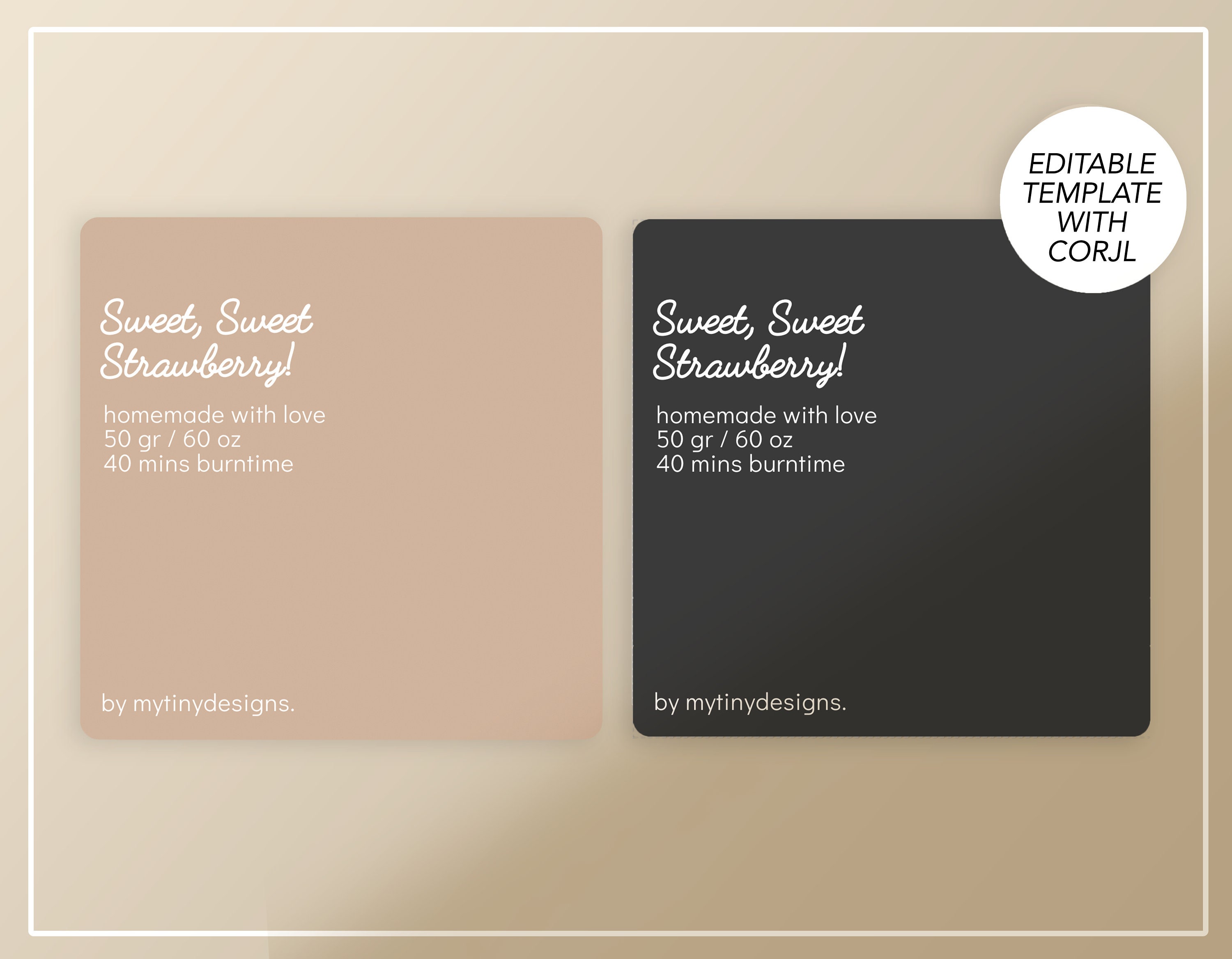 Candle Label DIY Digital / Product Label Simple Editable - Etsy