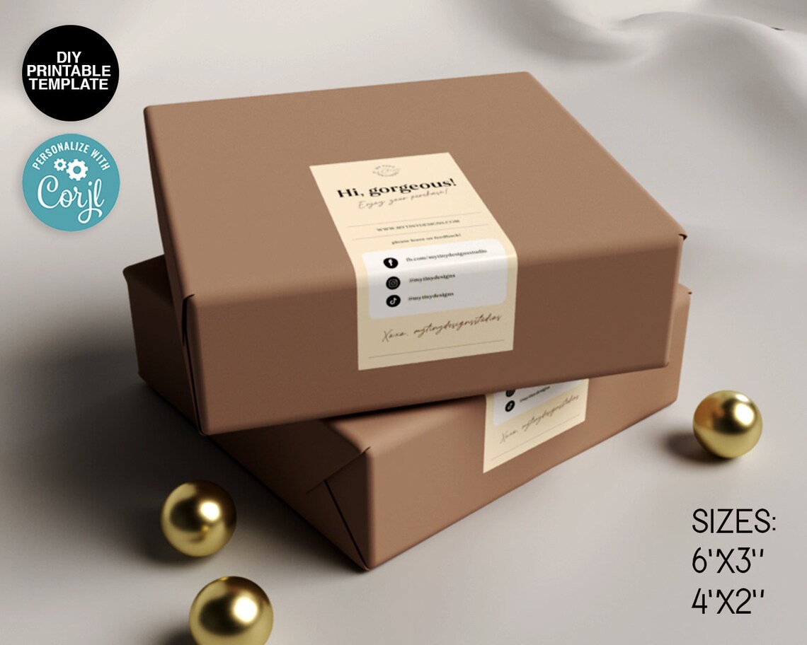 Aesthetic Editable Packaging Label / Editable Box Seal Sticker / DIY ...
