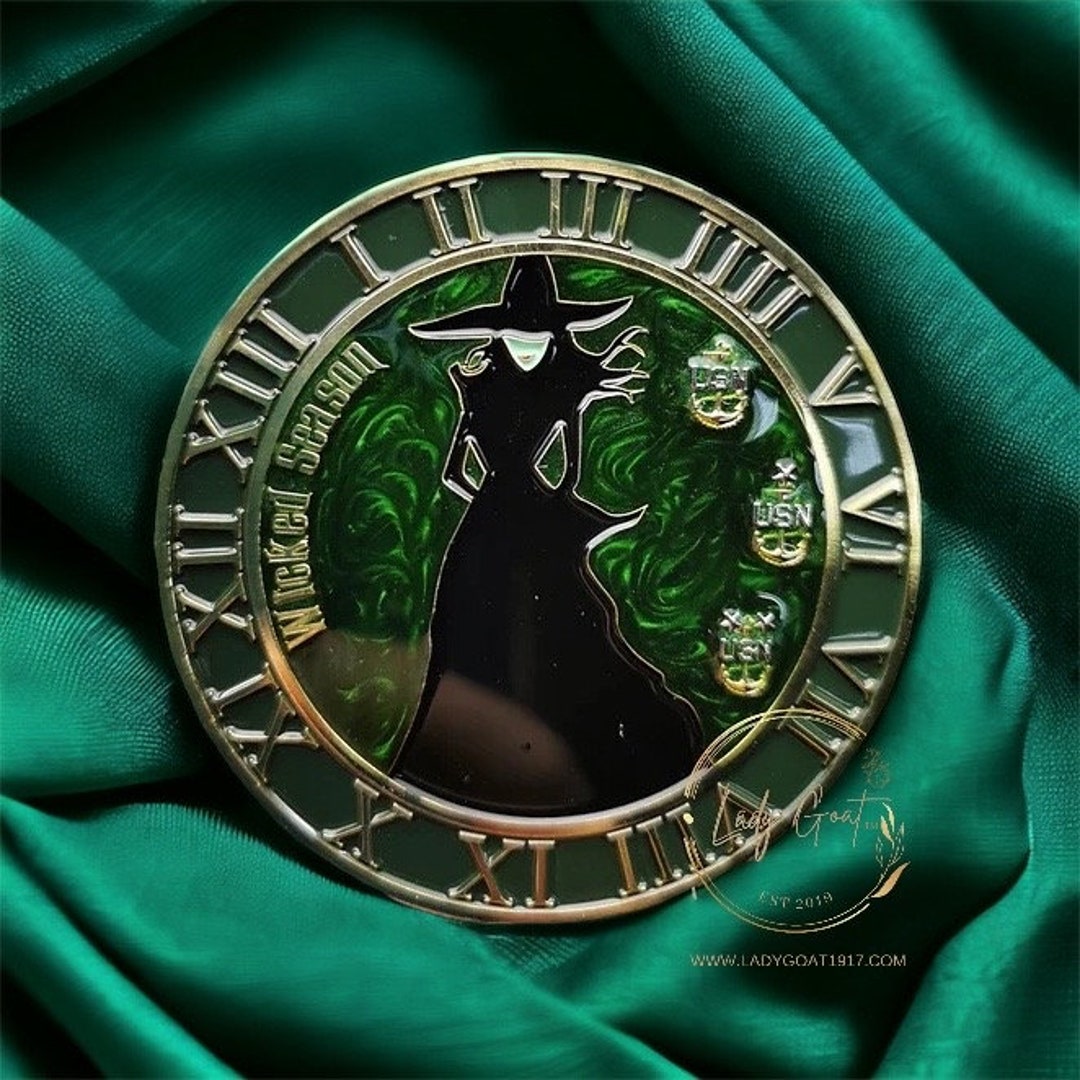Chief Wicked Challenge Coin Lady Goat Navy Goat Halloween Wicked Season ...