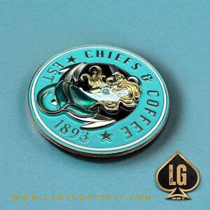 Chiefs and Coffee Mermaid Challenge Coin | Lady Goat | Navy Chief ...