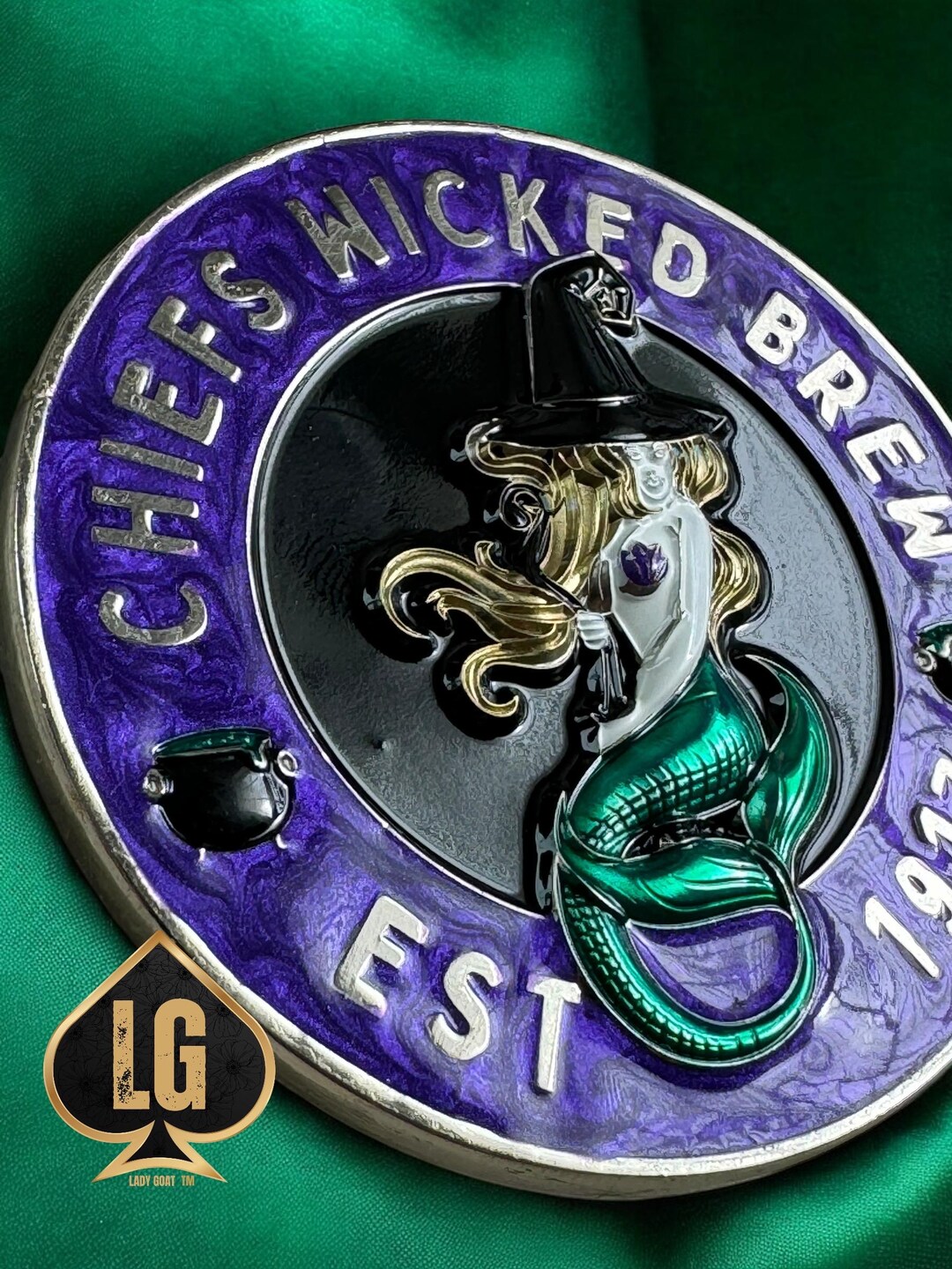 Chiefs Wicked Brew Halloween Challenge Coin | Lady Goat | Navy Chief ...