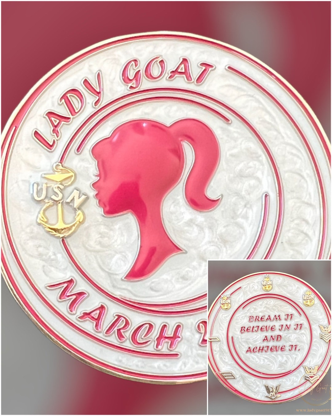 Barbie Chick Chief Marbled Navy Challenge Coin Sailor Coin - Etsy