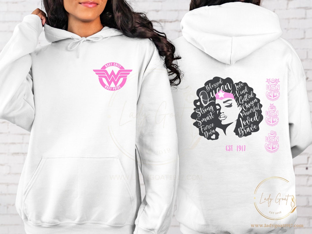 Lady Goat Pink WW Diva OG 2.0 Hoodie Navy Chief Chick Chief Gift for ...