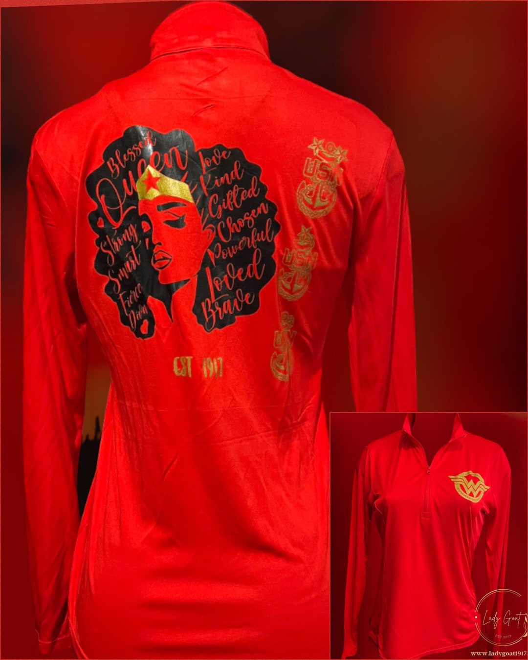 Diva Lady Goat WW 1/4 Zip Dri Fit Top Navy Chief Chick Chief Season - Etsy