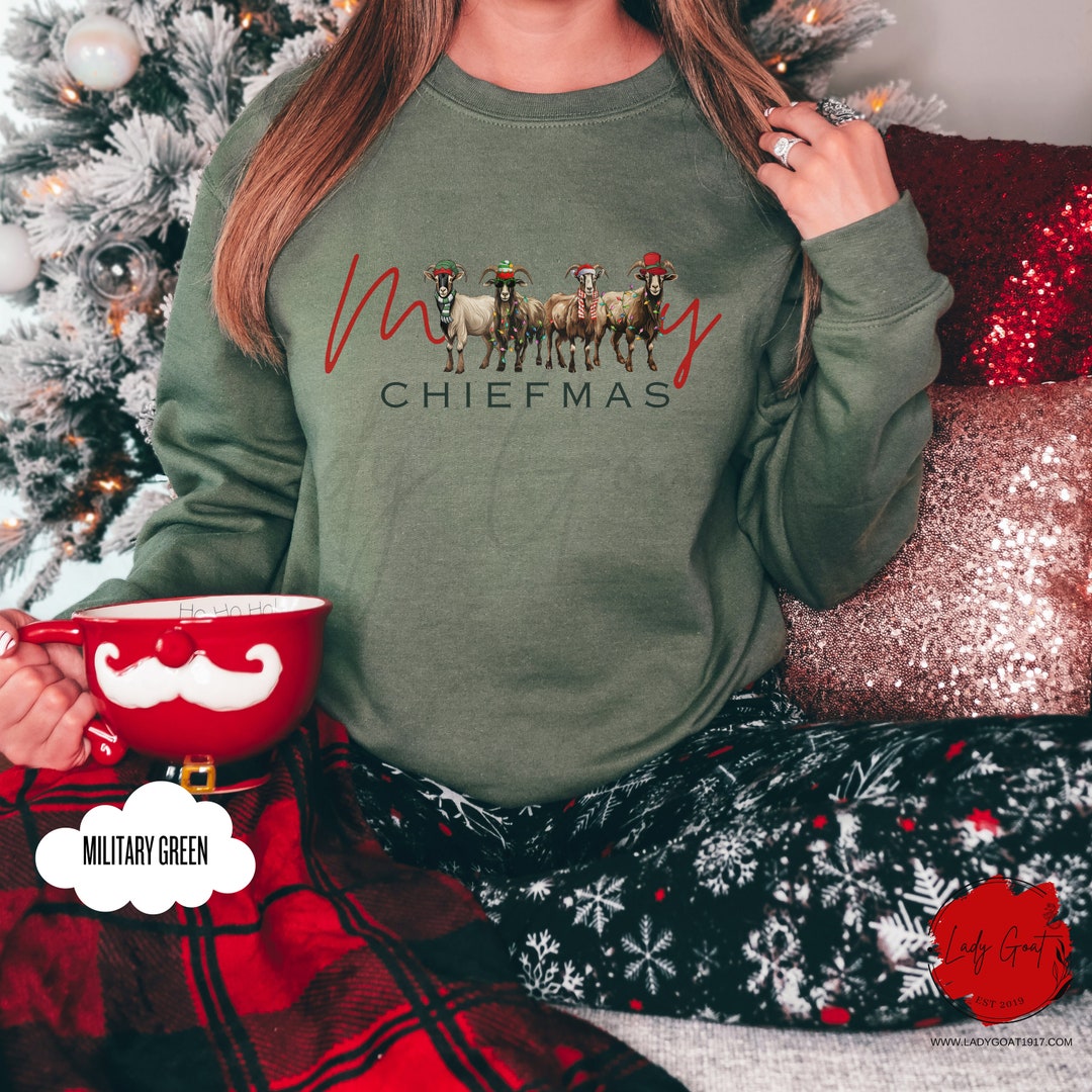Merry Chiefmas Navy Chief Christmas Sweater Lady Goat - Etsy