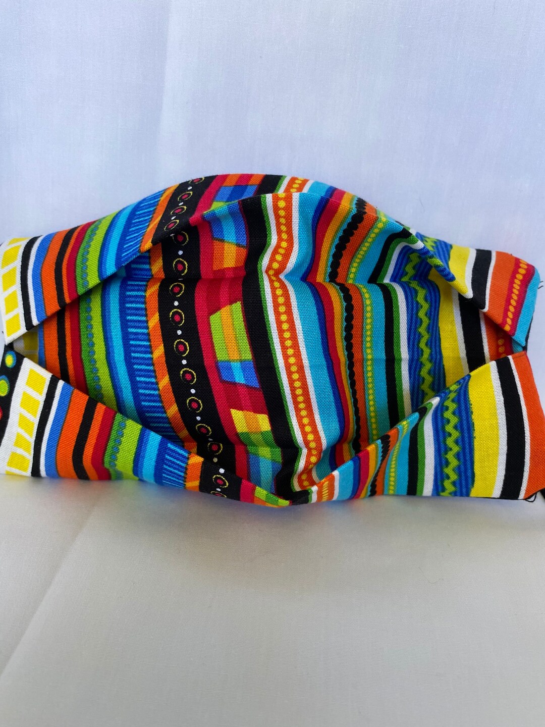 2 Layer Bold and Bright Accordion Face Mask With Pleats, Filter Pocket ...