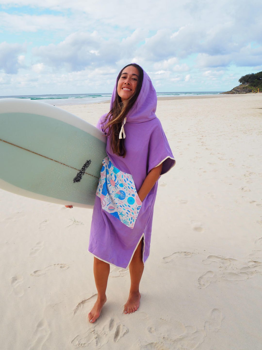 Salty Towels || Women's Surf Beach Changing Poncho || Island Purple ...