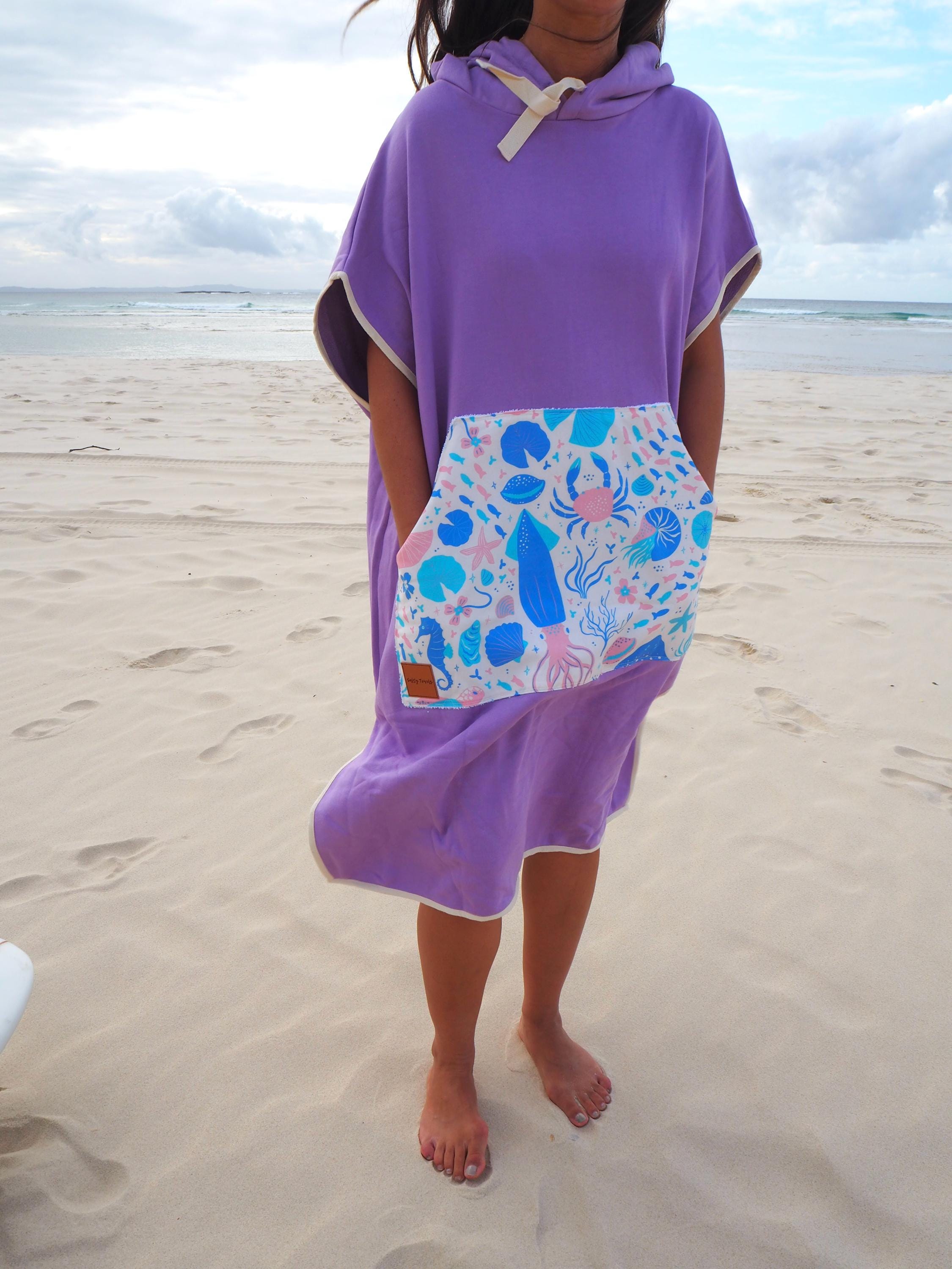 Salty Towels || Women's Surf Beach Changing Poncho || Island Purple ...
