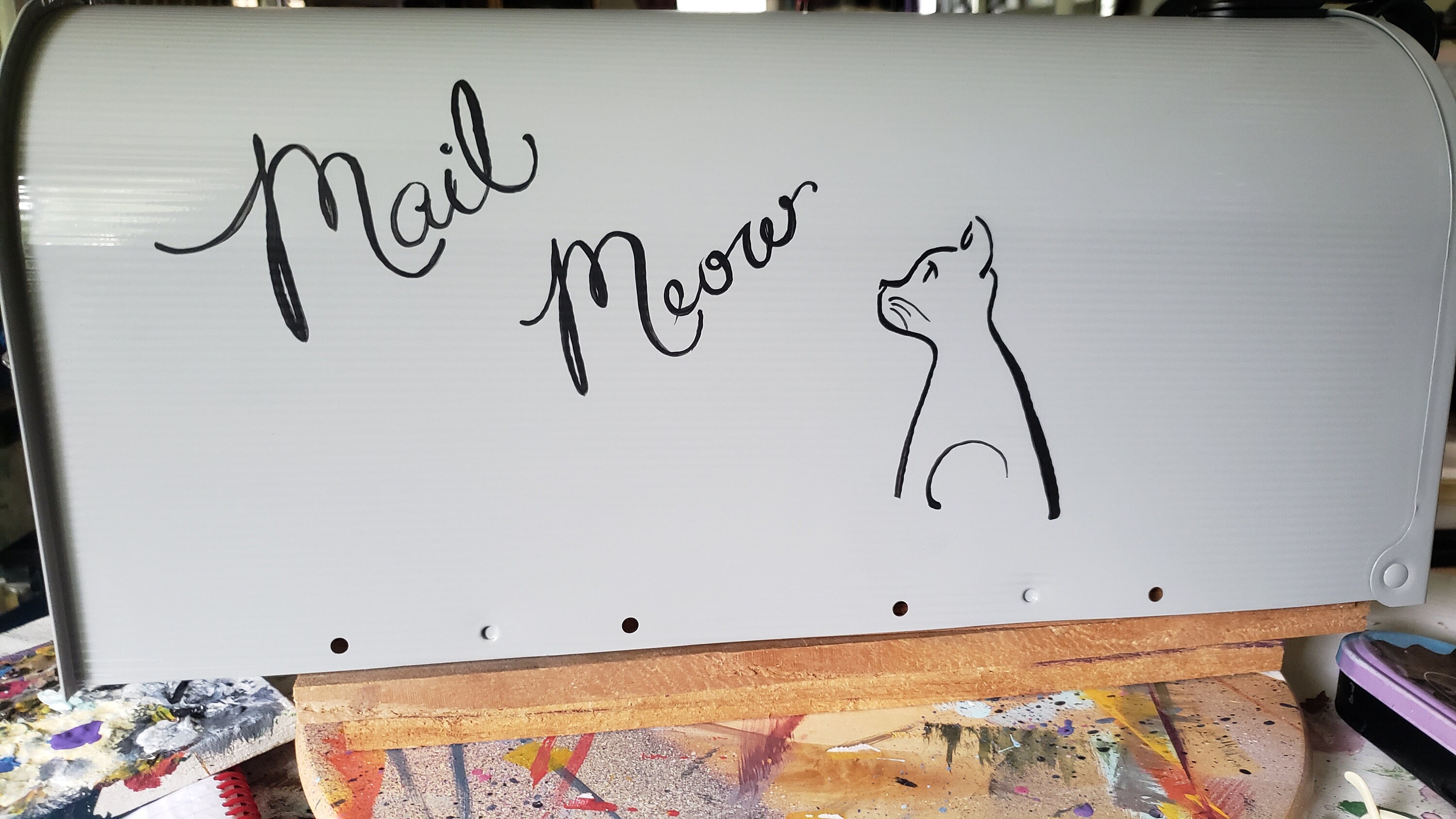 Cute Cat Handpainted Mailbox - Etsy