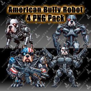 Robot American Bully 4 PNG Pack - Etsy