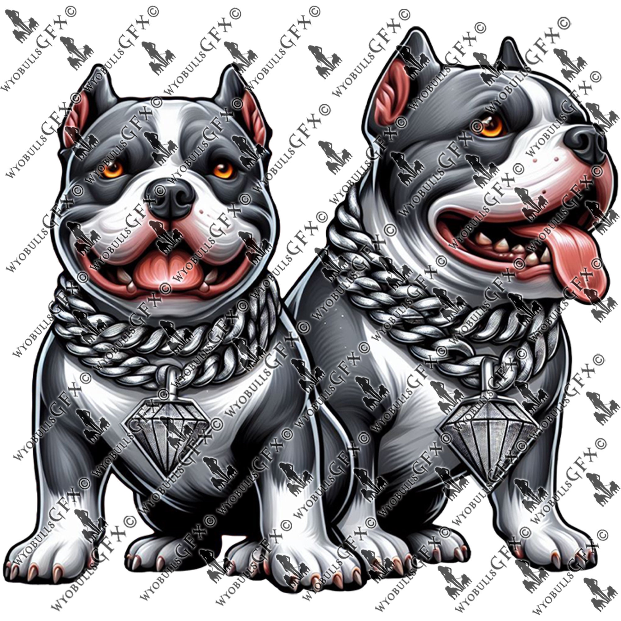 American Bully, With Chain Blue and White Png's for Logos, Shirts ...