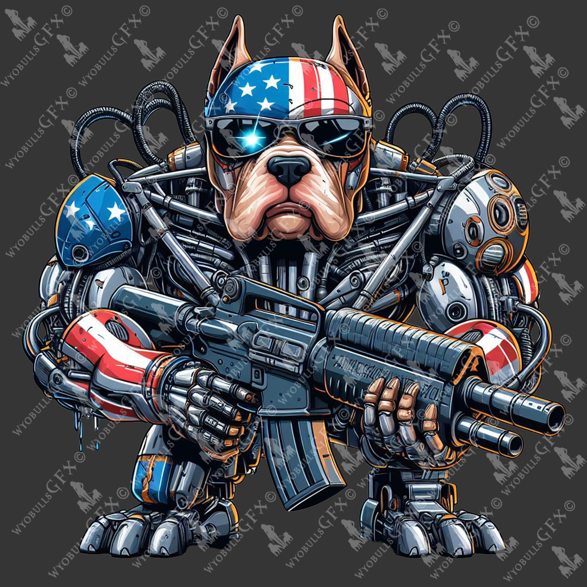 Robot American Bully 4 PNG Pack - Etsy