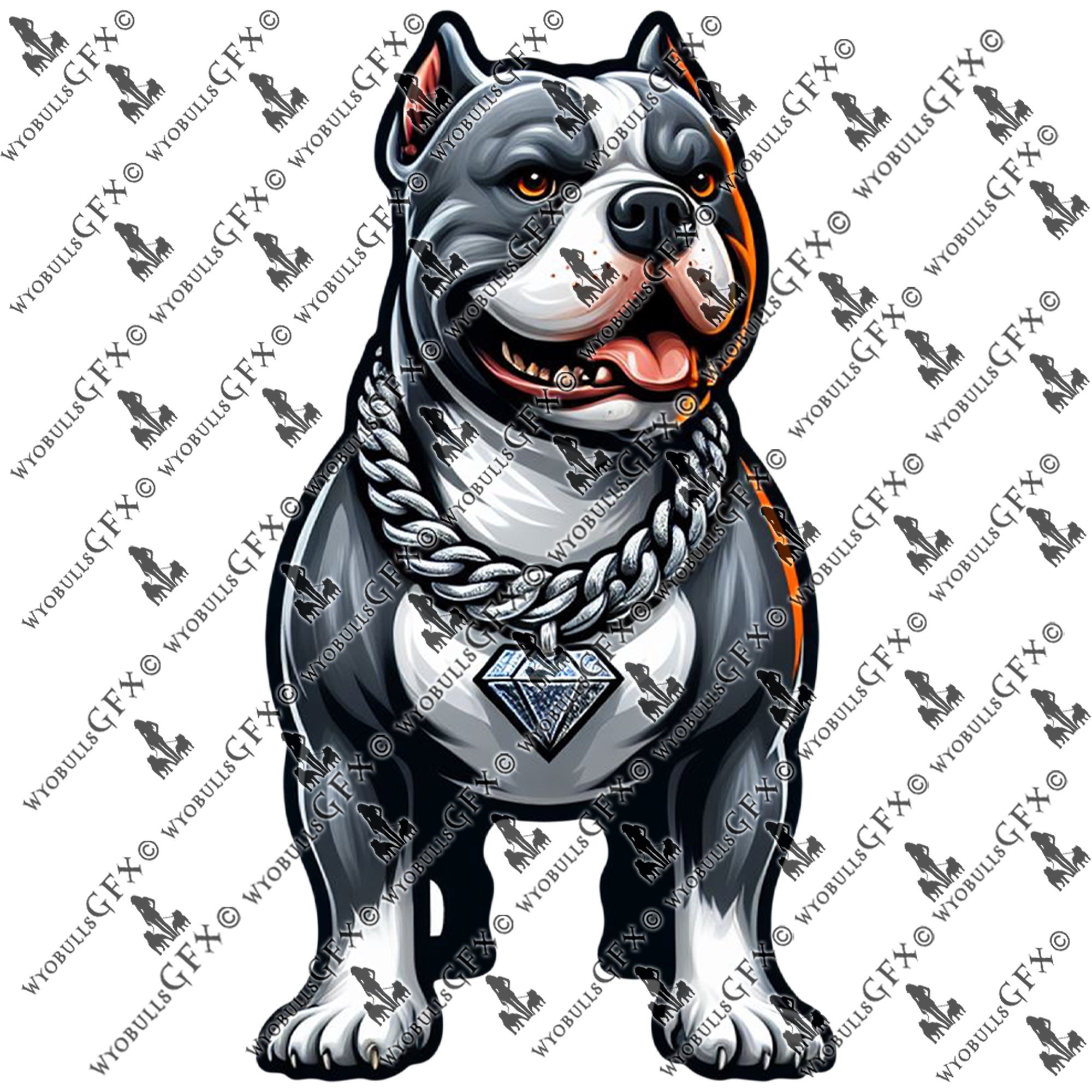 American Bully, With Chain Blue and White Png's for Logos, Shirts ...