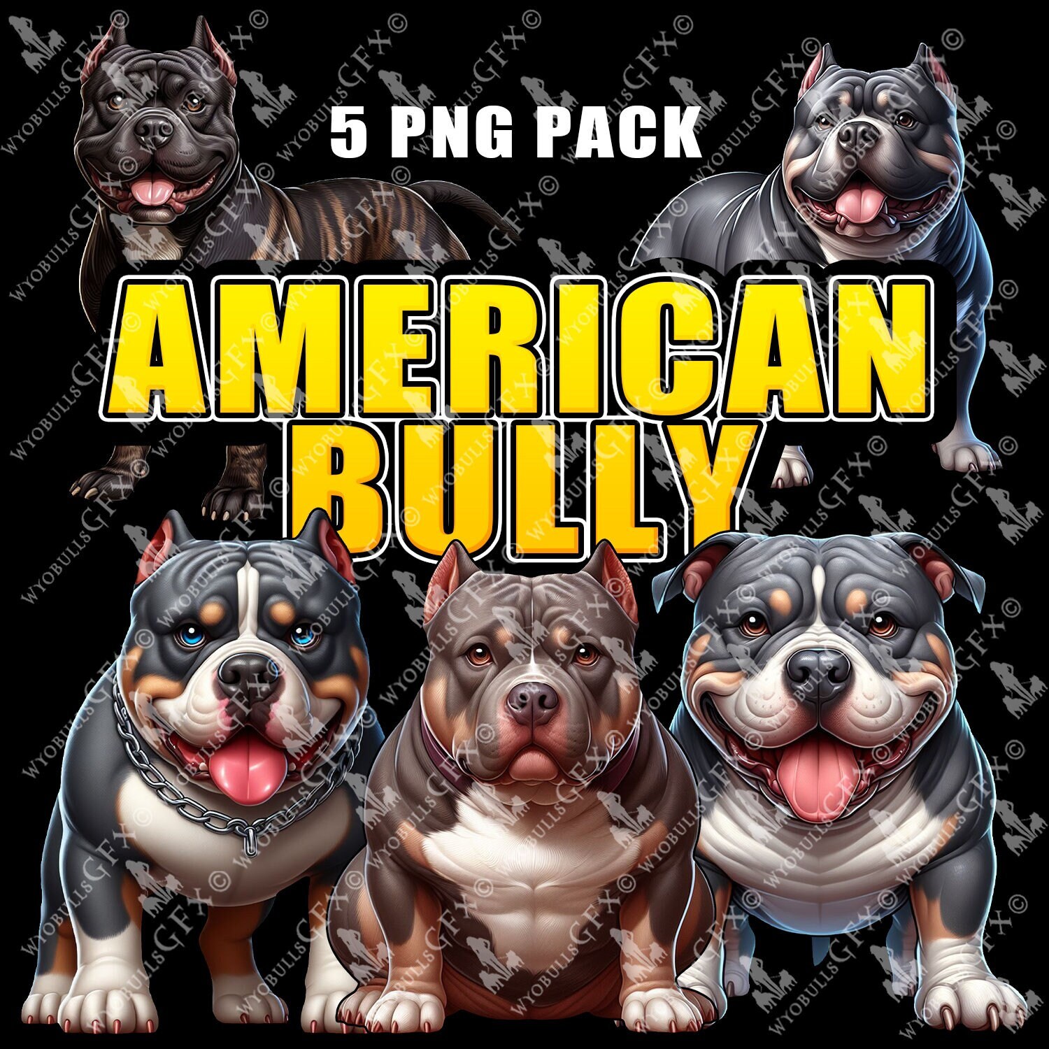American Bully, 5 Png's for Logos, Shirts, Prints, Etc. - Etsy