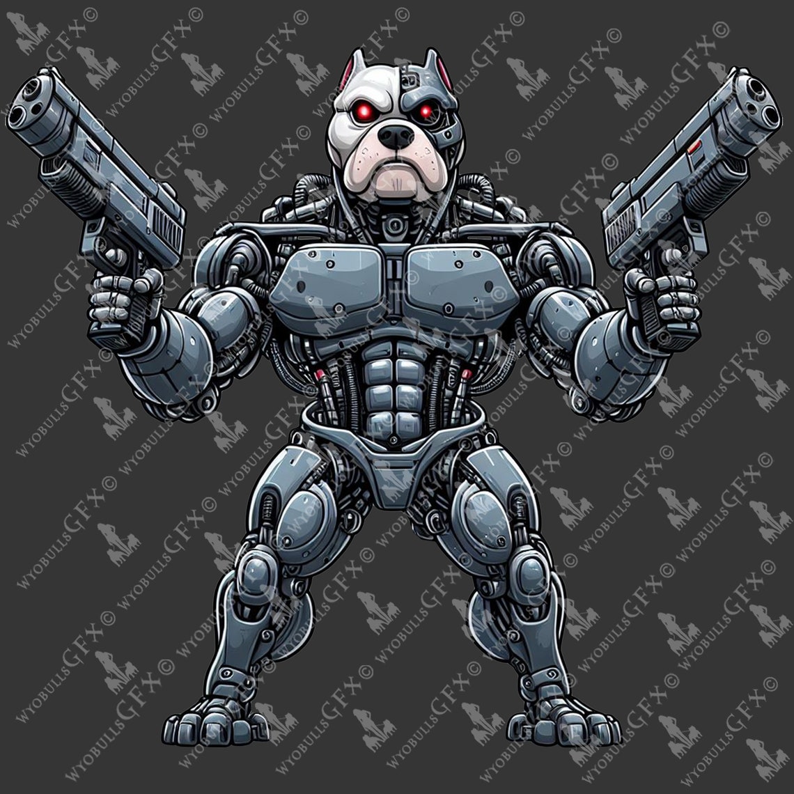 Robot American Bully 4 PNG Pack - Etsy
