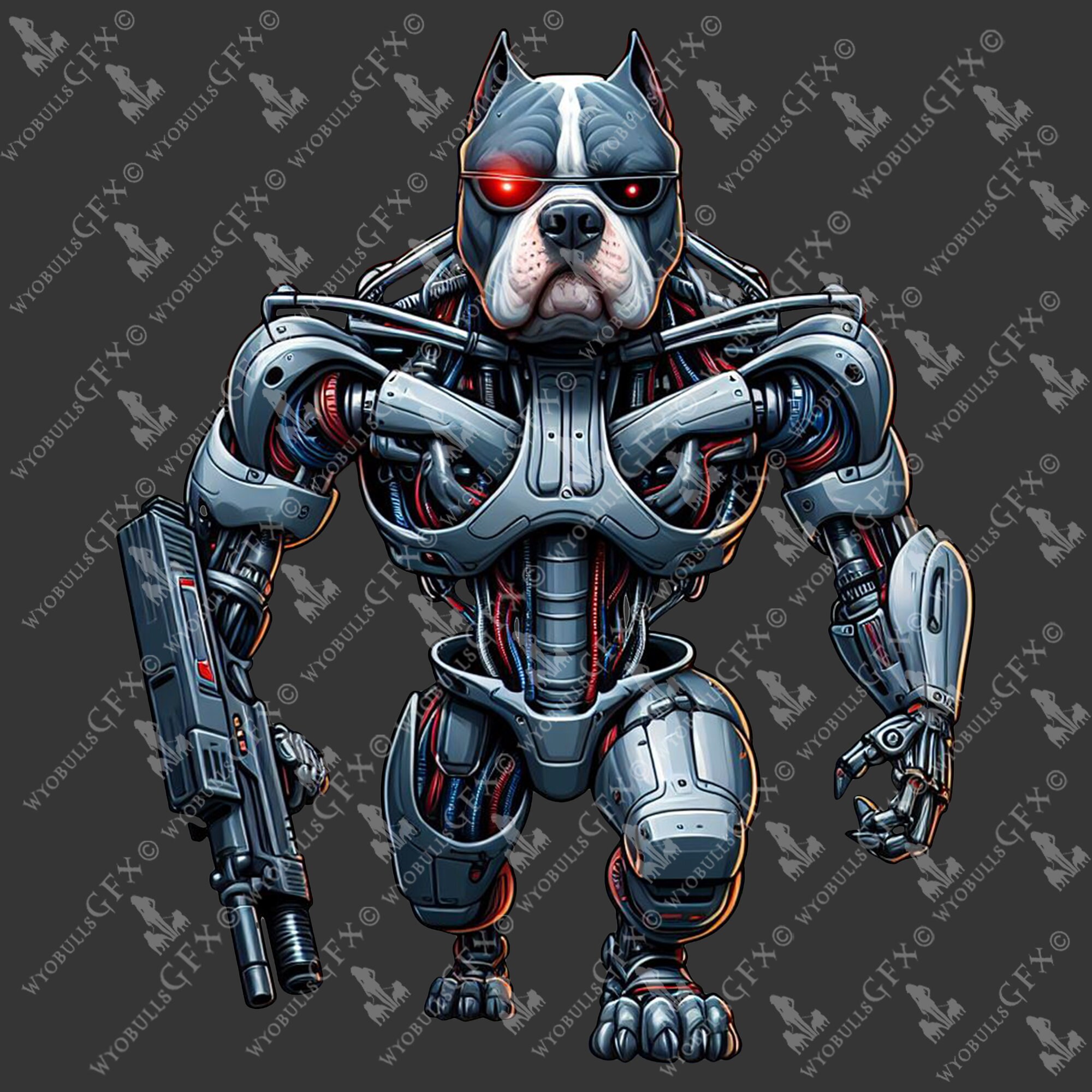 Robot American Bully 4 PNG Pack - Etsy