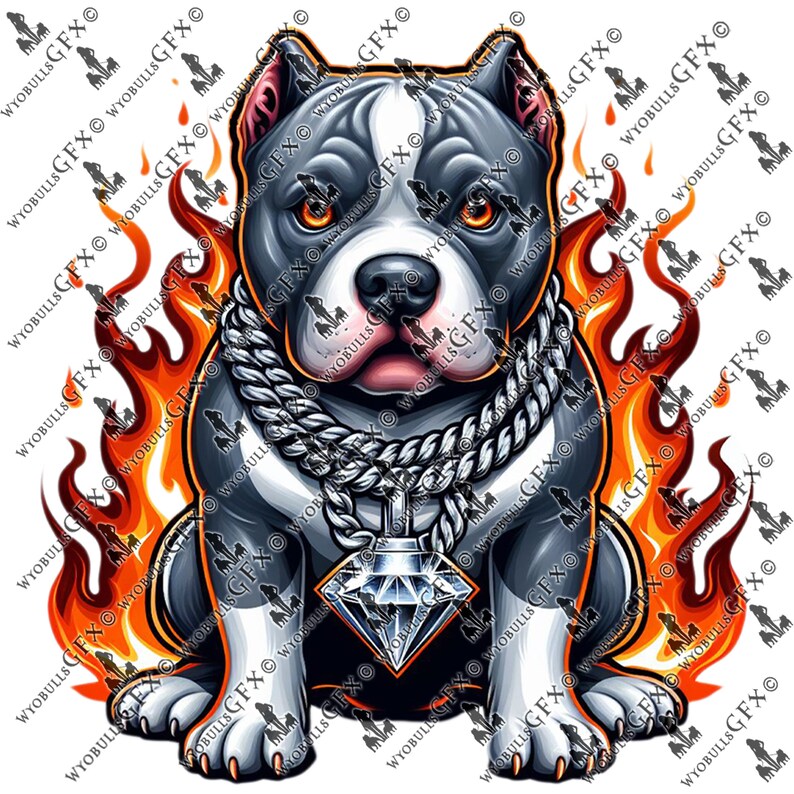American Bully, With Chain Blue and White Png's for Logos, Shirts ...
