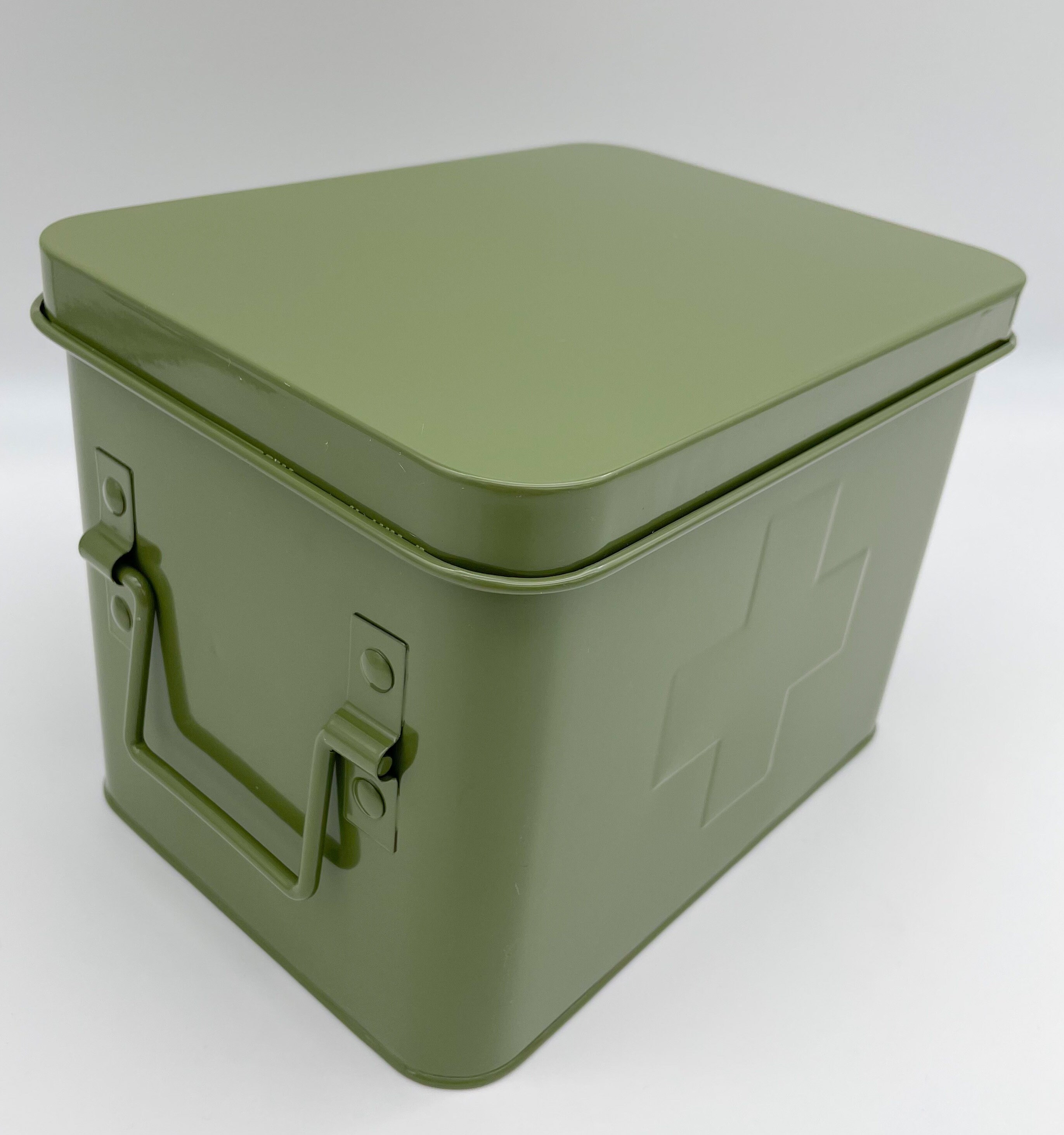 Red Embossed Metal First Aid Kit Medical Box With - Etsy