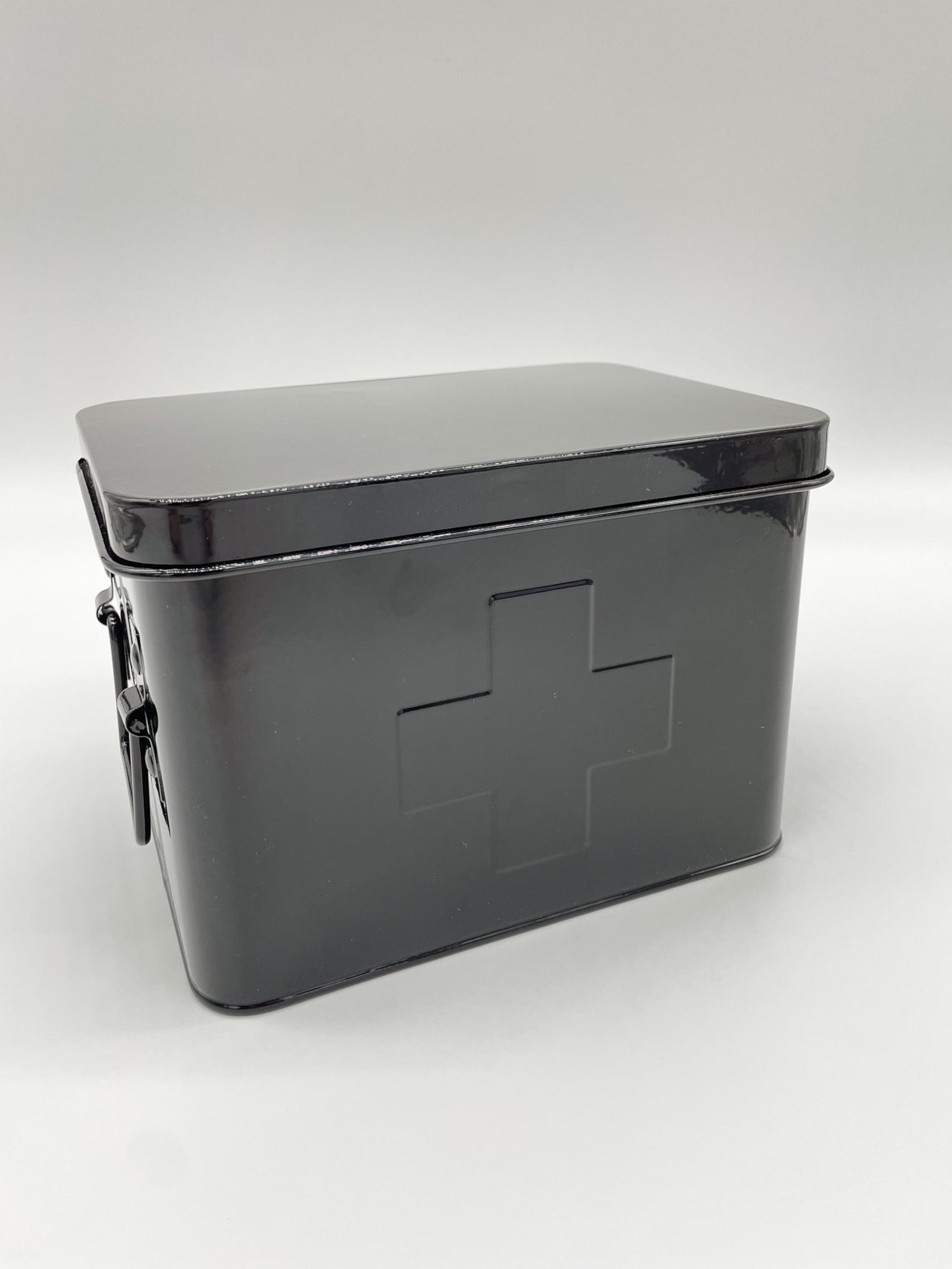 Black Embossed Metal First Aid Kit With Compartments Vintage - Etsy