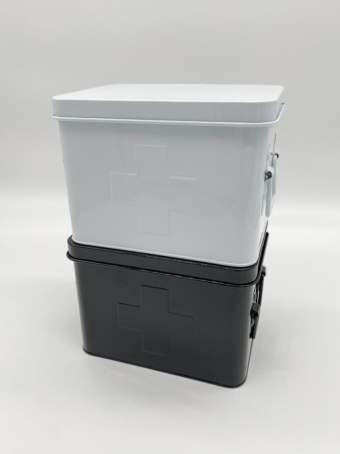 Black Embossed Metal First Aid Kit With Compartments Medicine - Etsy