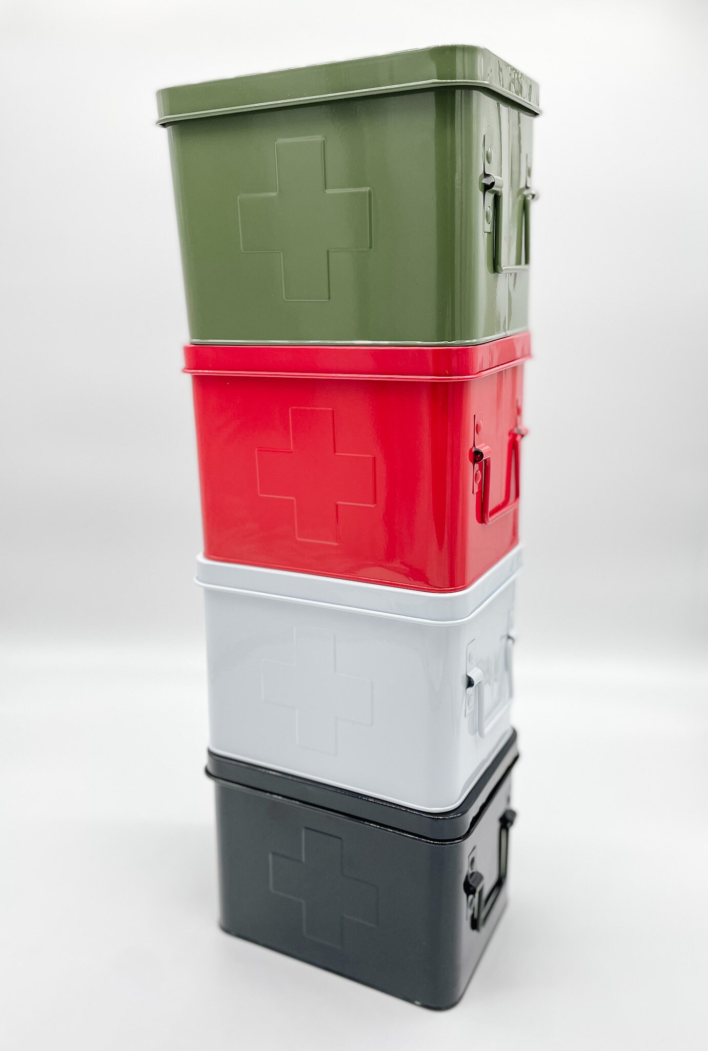 Red Embossed Metal First Aid Kit Medical Box With - Etsy