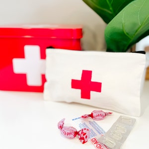 First Aid Kit, Natural Cotton Canvas Pouch, Purse First Aid, Gift for ...