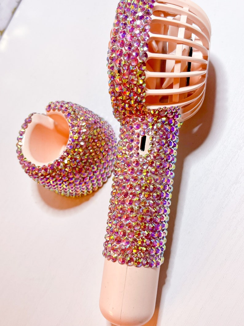 Bling Personal Fan With Stand/ Pink AB Bling / Small Desk Fan - Etsy