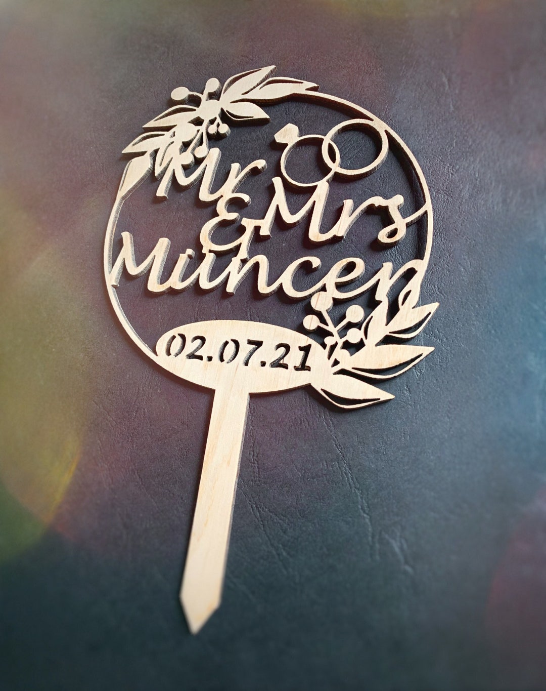 Cake Topper as a Wooden Topper Wedding Mr and Mrs Cake Topper Wish ...