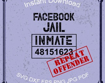 Facebook Jail Svg - Etsy