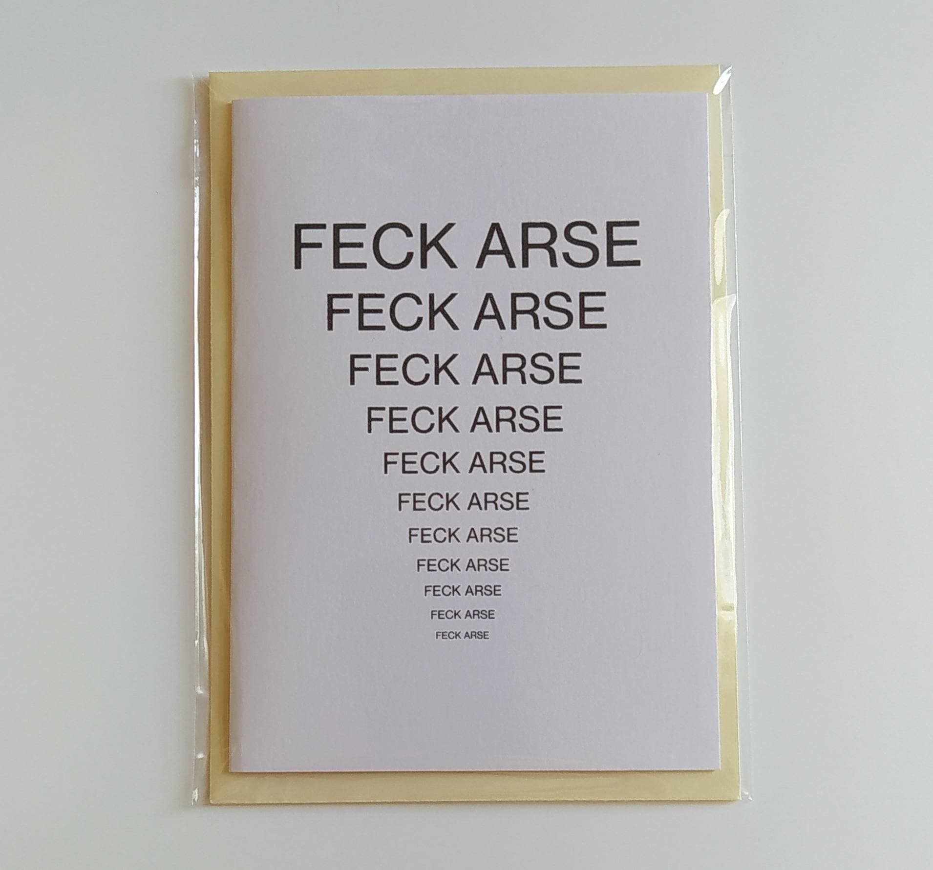 Father Ted Card - Feck Arse TV Comedy Eye Chart Card - Etsy