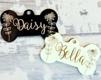 Gold Stainless Steel Dog Tag, Bone Shape, Custom ID Tags, Personalized ...