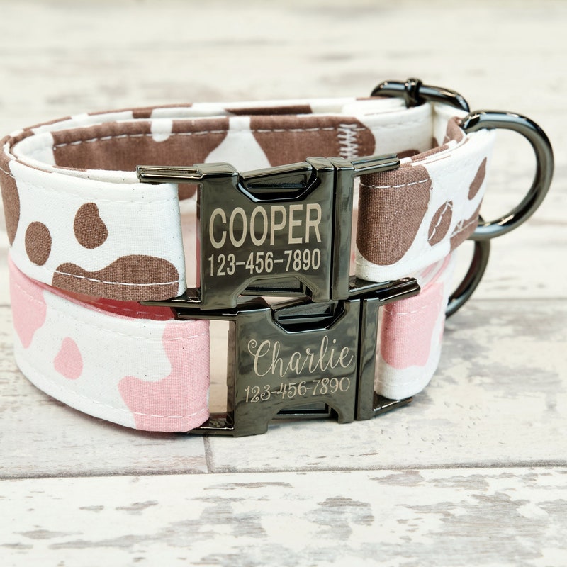 Wide Cow Print Dog Collar - Etsy