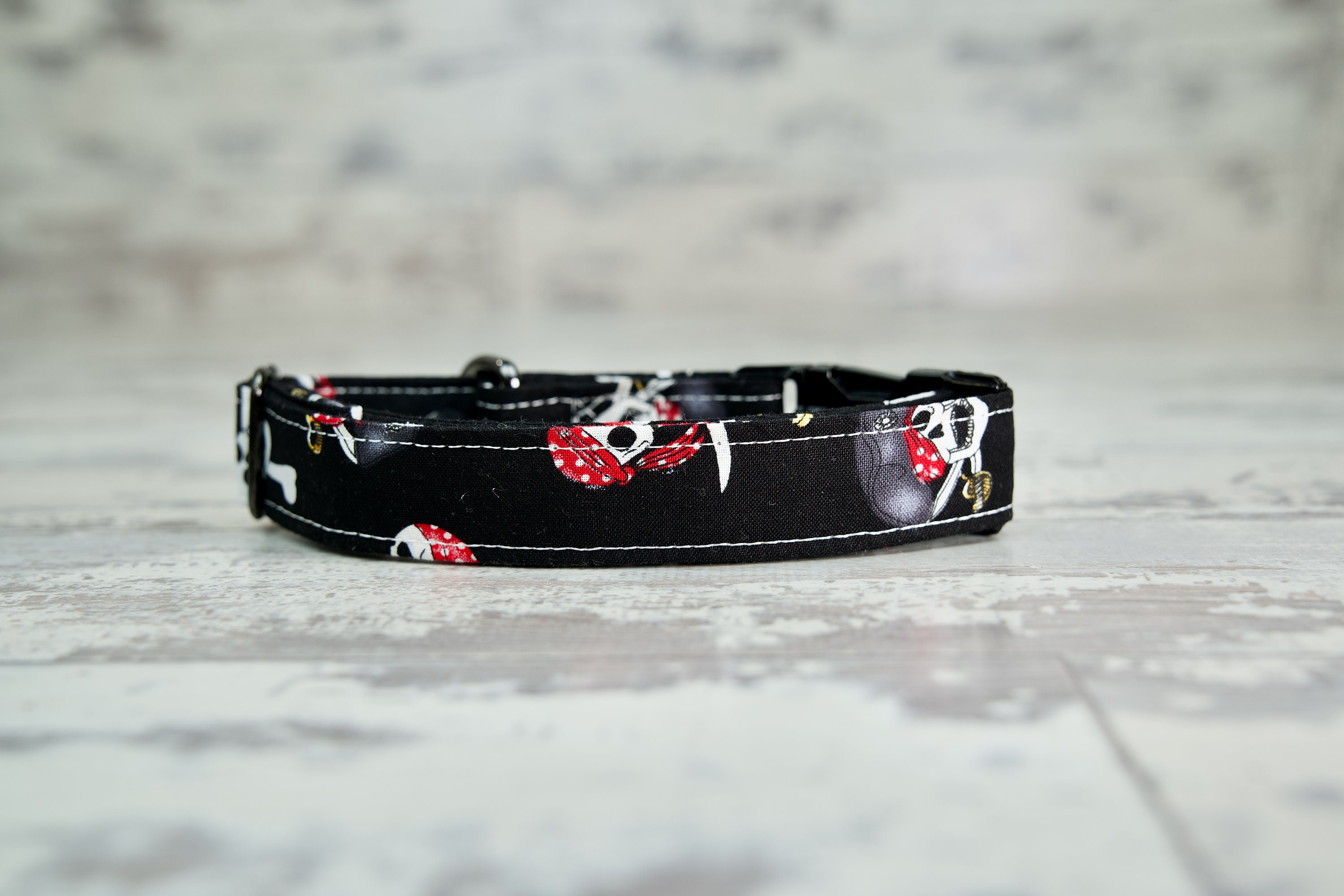 Pirate Style Dog Collar W/ Metal Buckle, HAND MADE , Custom Engraved ...