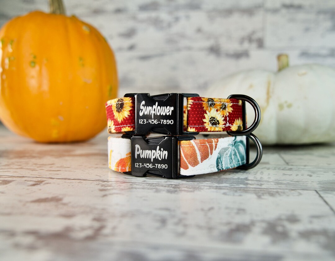 Fall Style Dog Collars W/ Metal Buckle, HAND MADE , Custom Engraved ...
