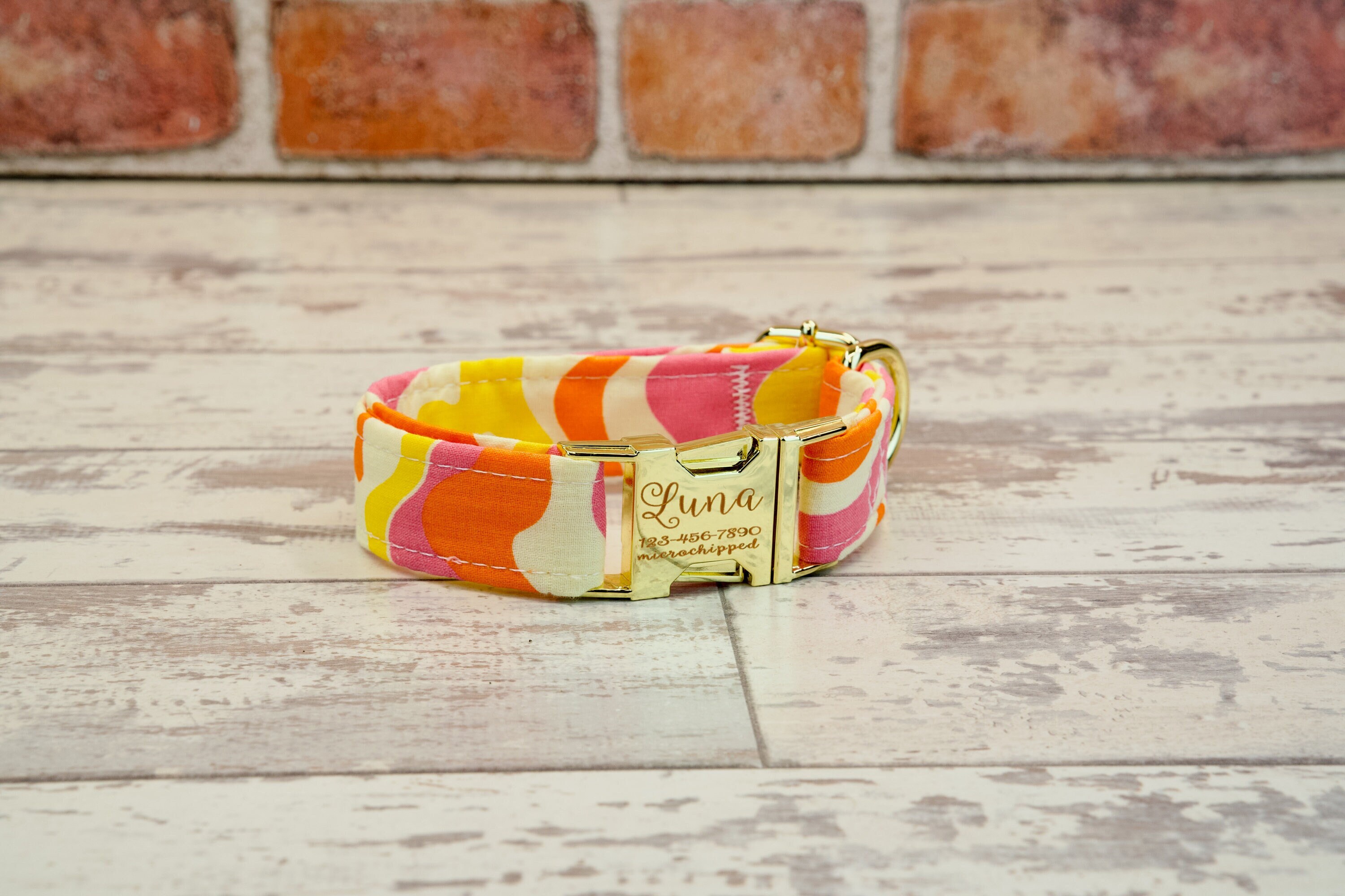 Retro Dog Collar, Laser Engraved Metal Buckle, Quick Release Buckle ...