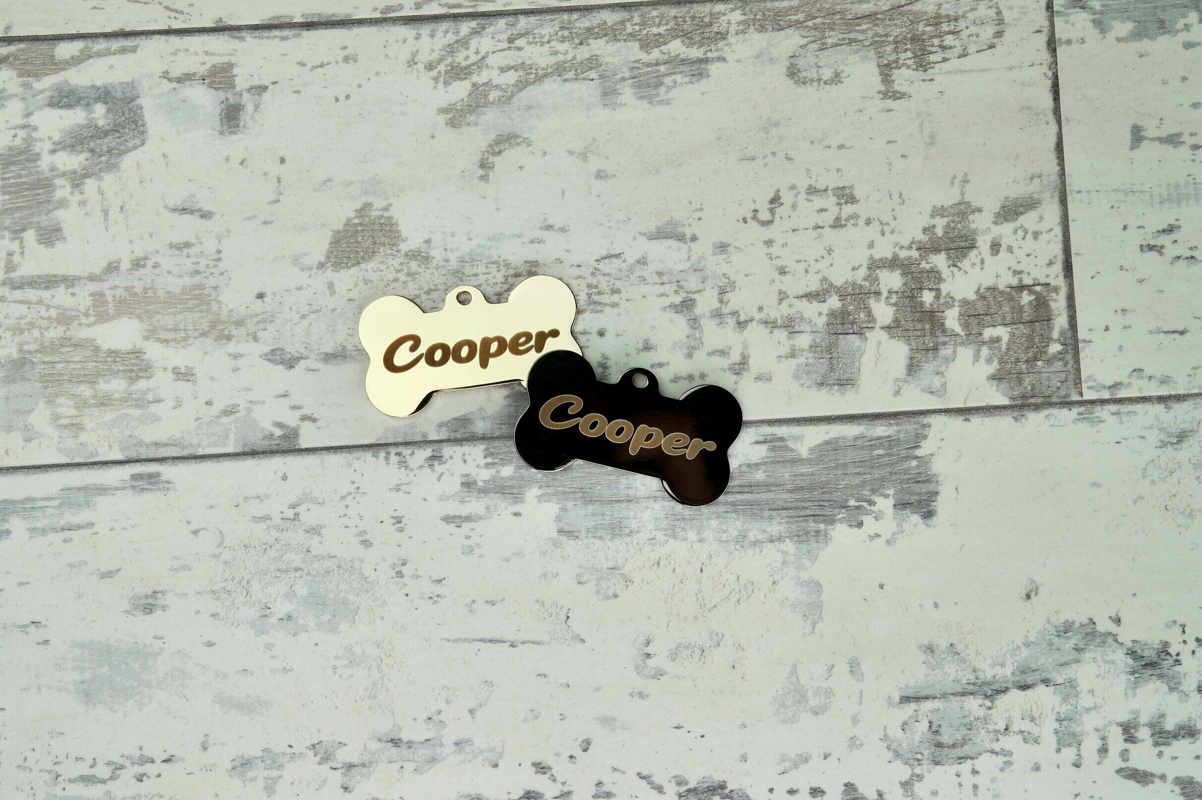 Gold Stainless Steel Dog Tag Bone Shape Custom ID Tags - Etsy