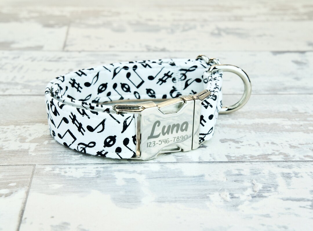 Musical-notes Style Dog Collar W/ Metal Buckle, HAND MADE , Custom ...