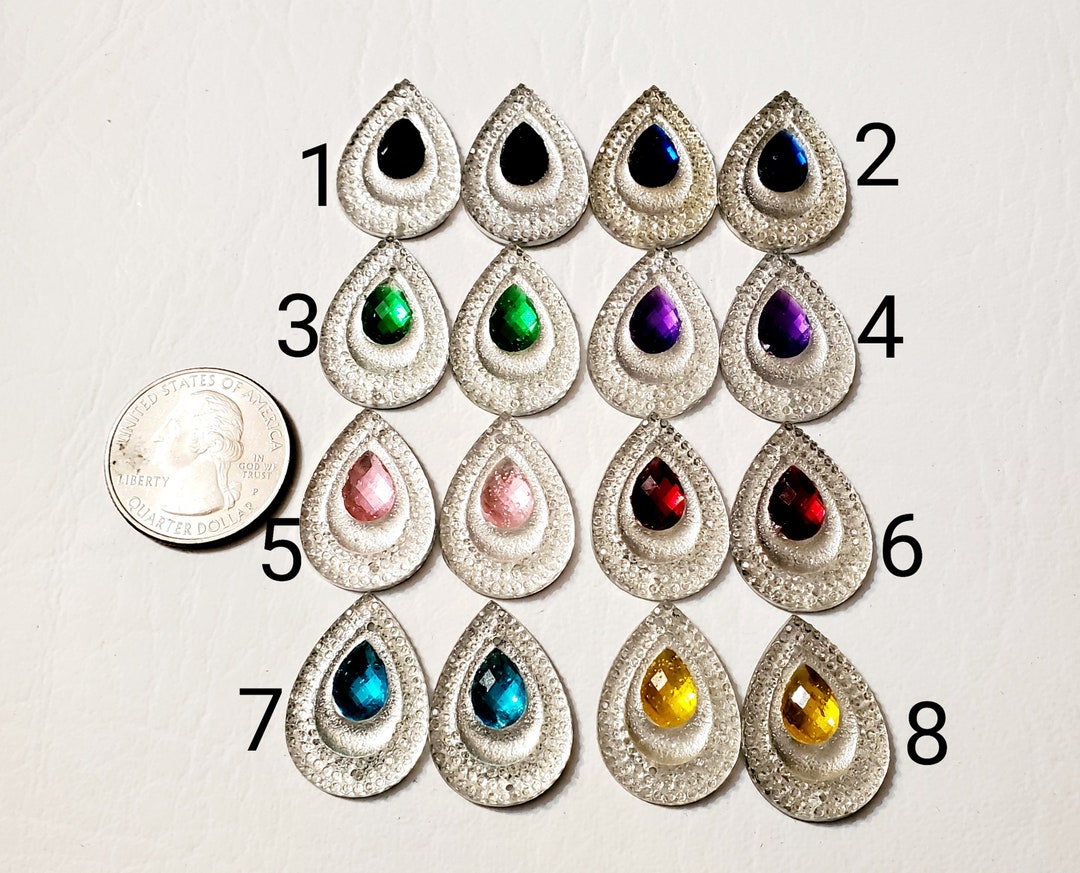 Beautiful Pair of 18 X 25cm Teardrop Acrylic Gems/cabochons/beading ...