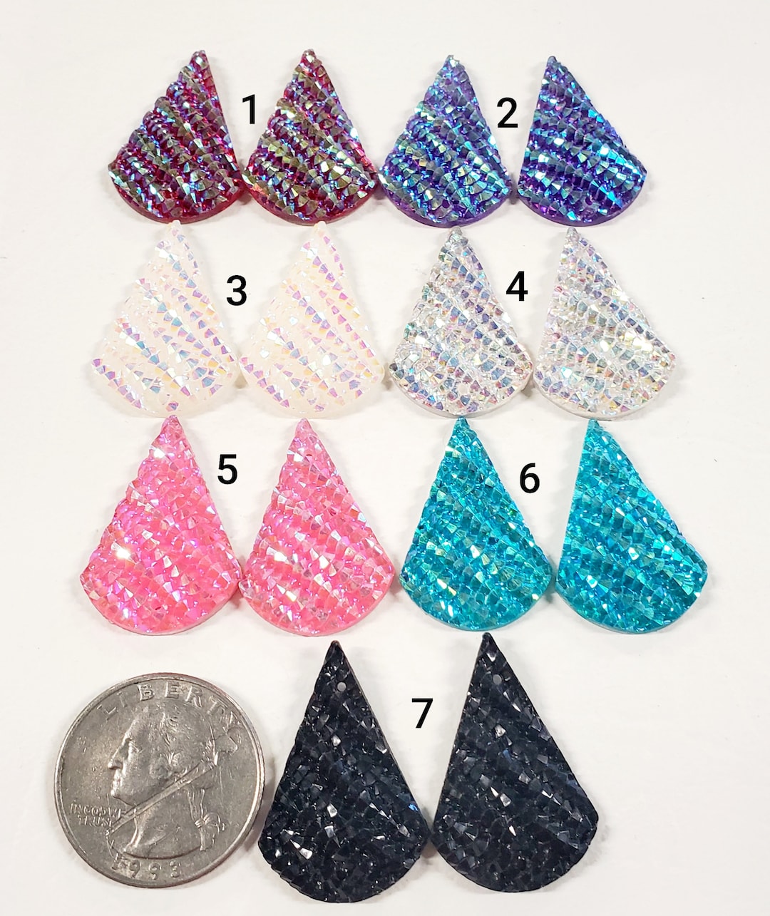 Beautiful Flatback Acrylic Centers/resin Cabochons/gems/ Beading ...