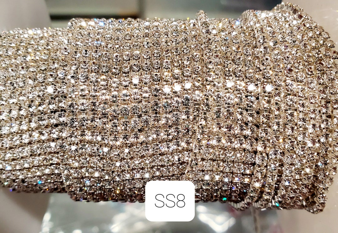 Beautiful SS8 Clear Rhinestone Metal Rhinestone Banding/beading ...