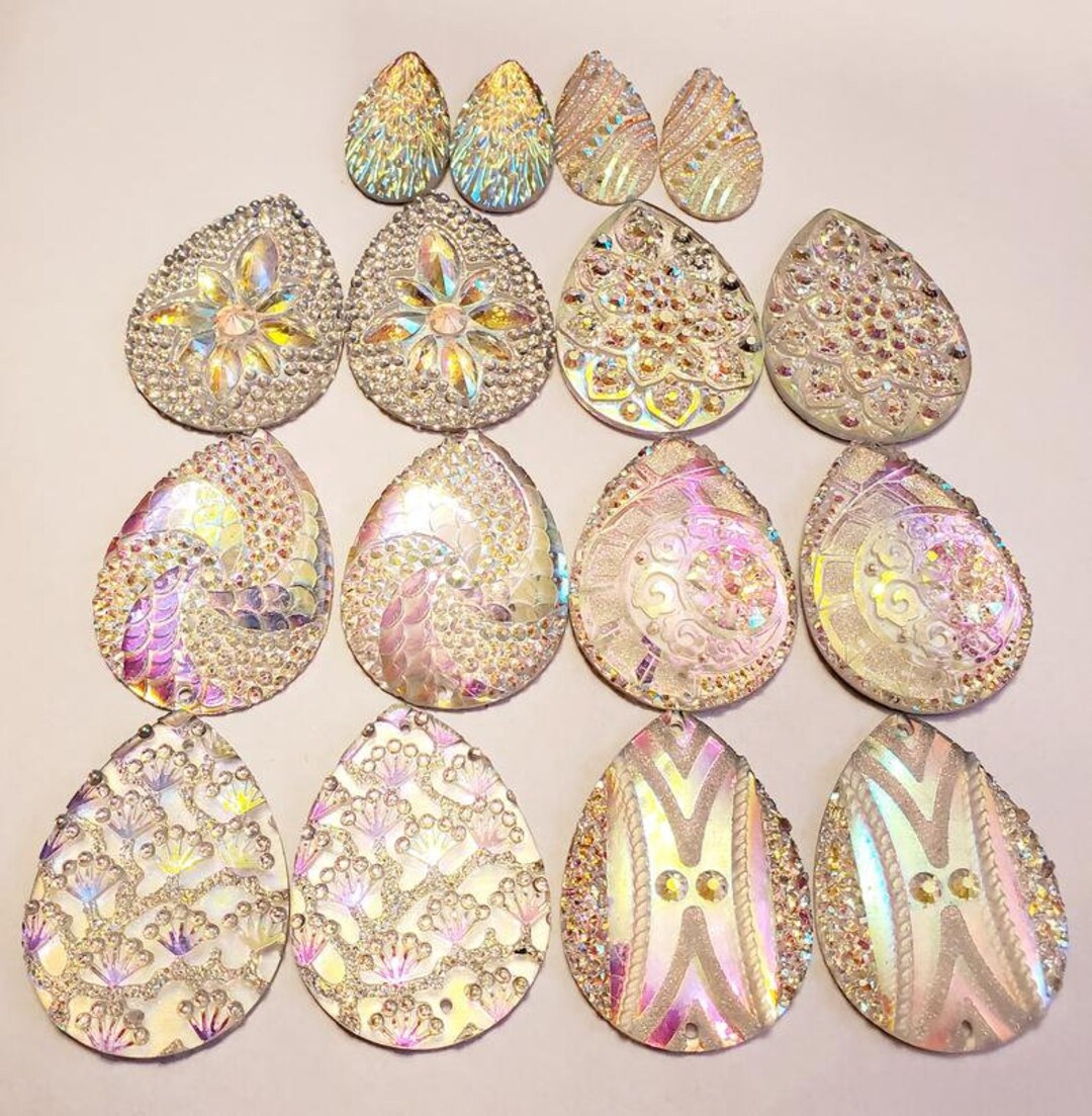 Teardrop A/B Cabochons/acrylic Centers/resin Centers/beading Supplies ...
