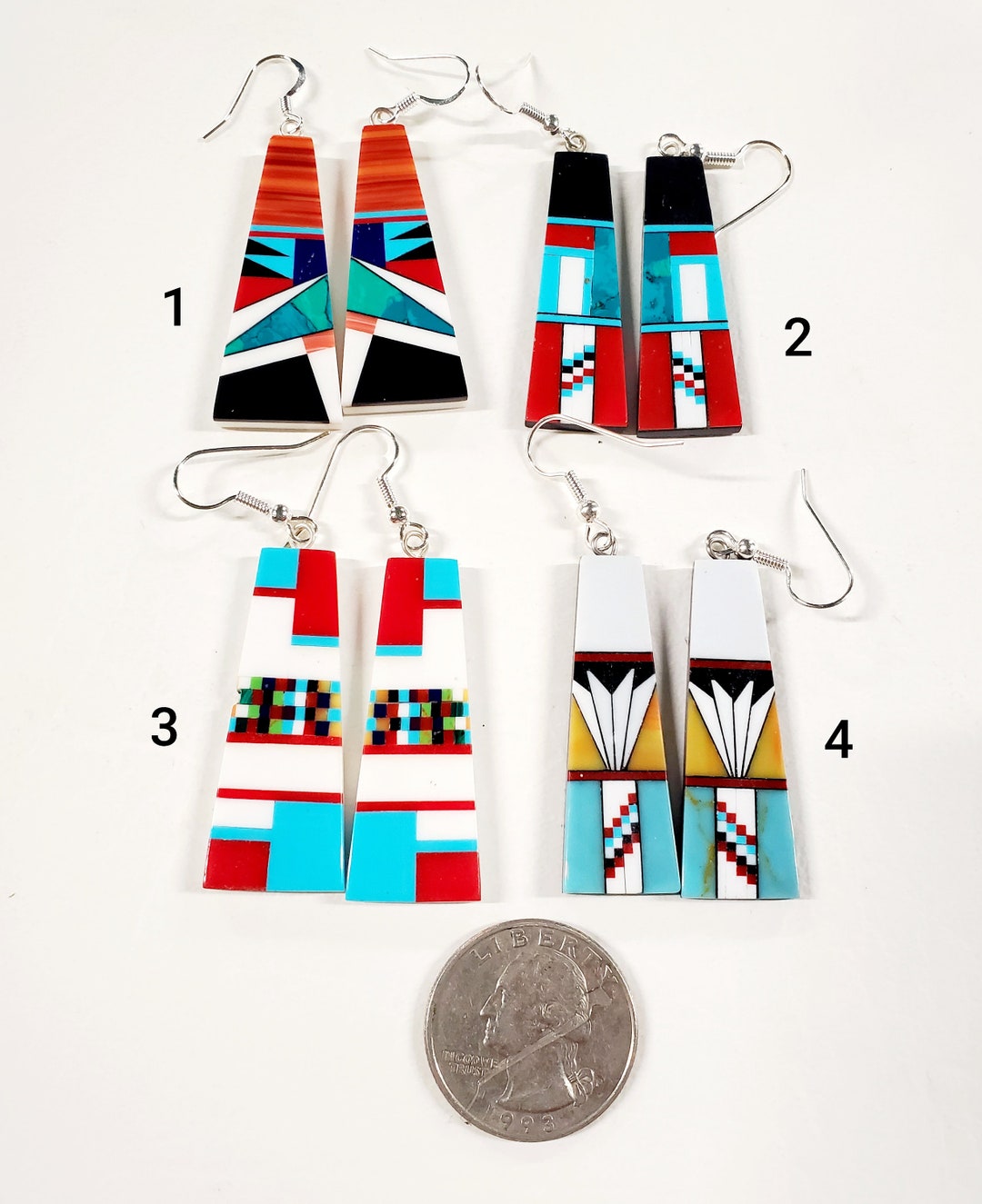 Hand Crafted Native American Slab Earrings/beading Supplies/dangle ...