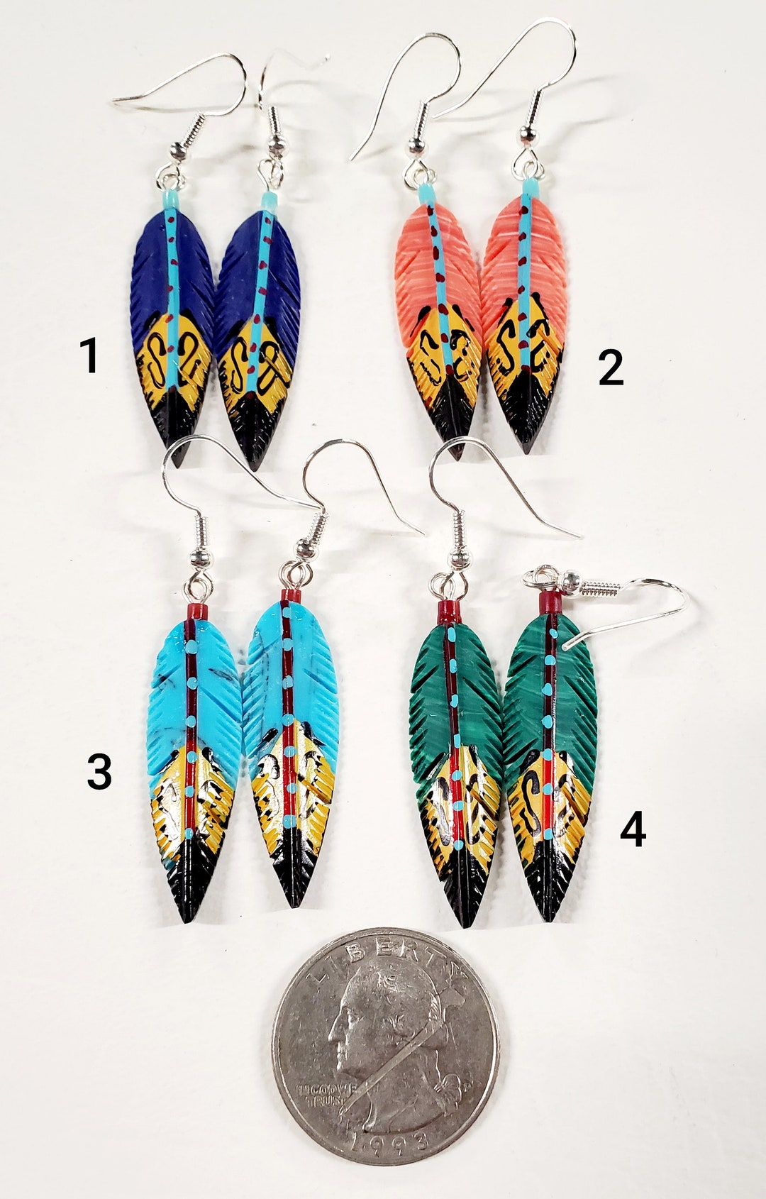 Beautiful Native American Bone Feather Earrings/tribal Earrings/feather ...