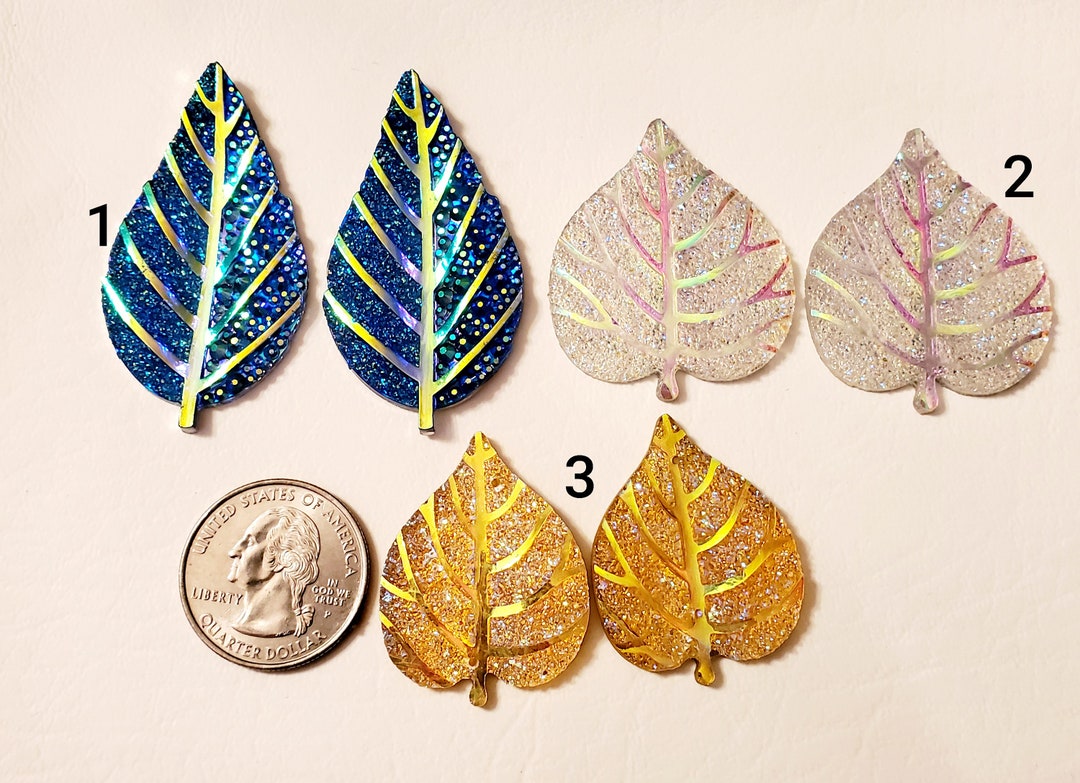 Set of Beautiful Fall Acrylic Leaf Cabochons/ Acrylic Centers/beading ...